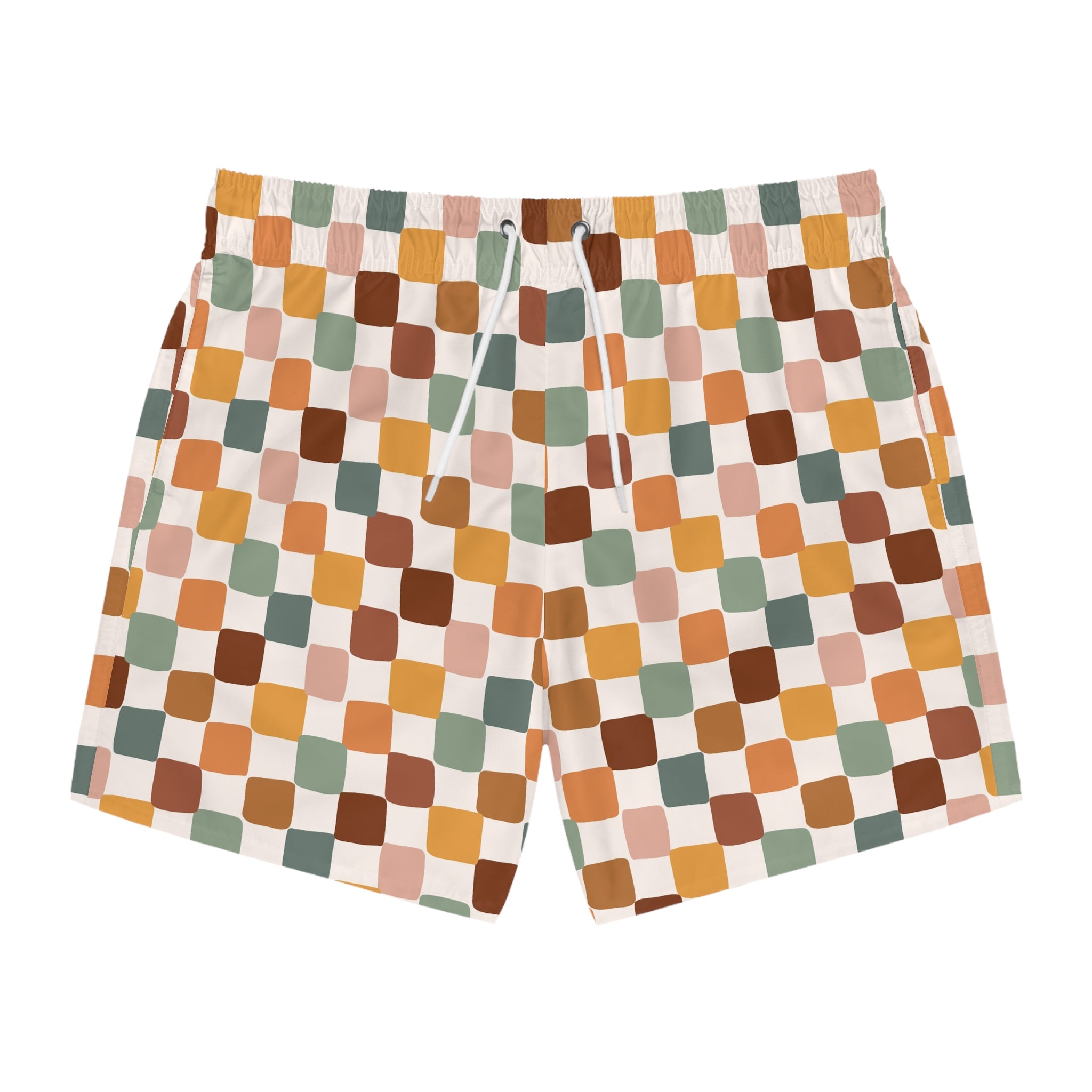 Checkered Multi-colored Men's Swim Trunks – Sunshine Luckies